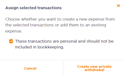 How do I assign account transaction to private account? – UKKO Sole Trader