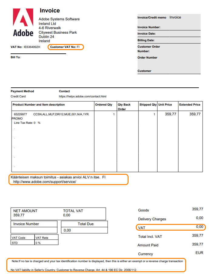 How To Add Correct Adobe Invoice To Accounting UKKO Sole r